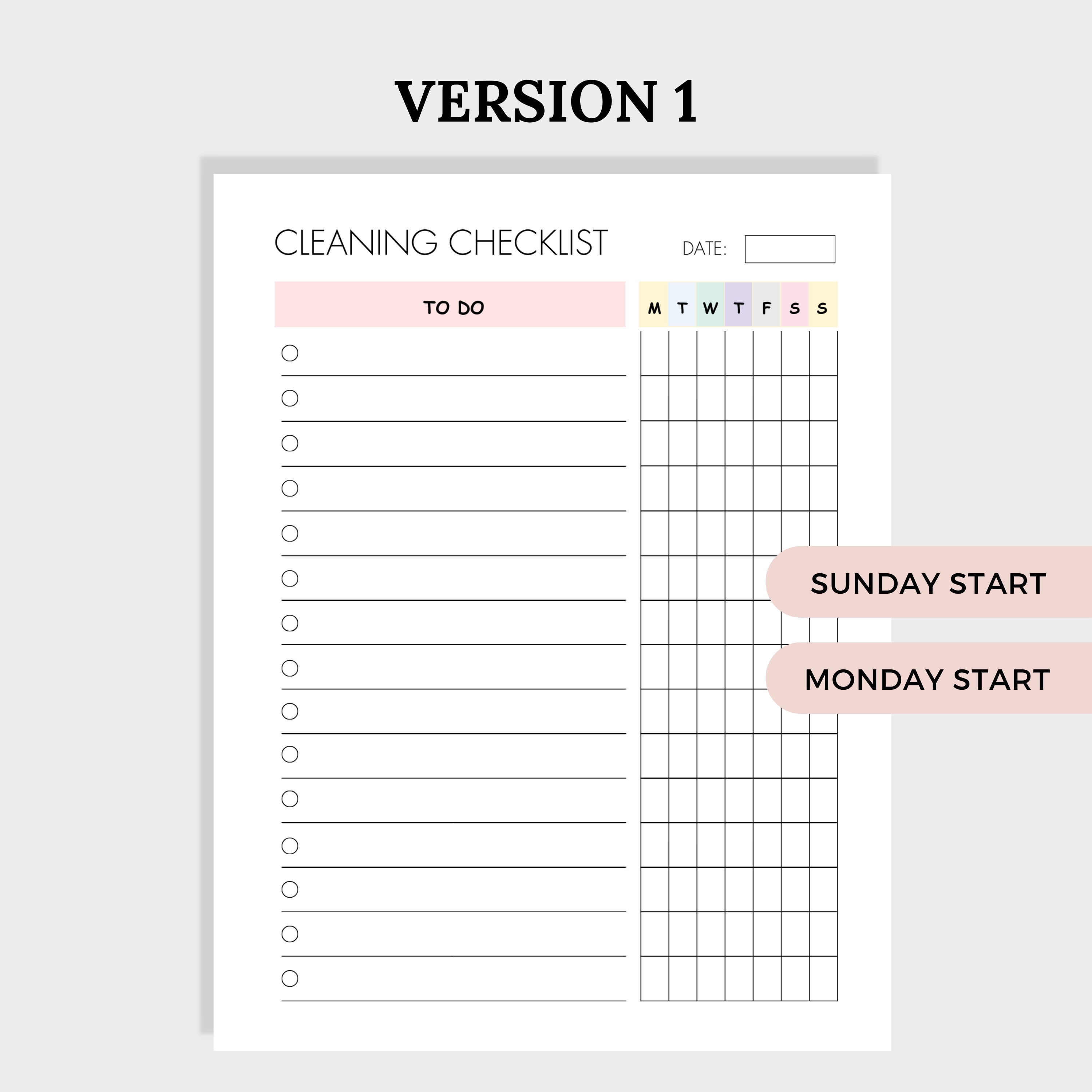 Daily Cleaning Schedule, Printable Weekly Cleaning Tracker, Cleaning ...