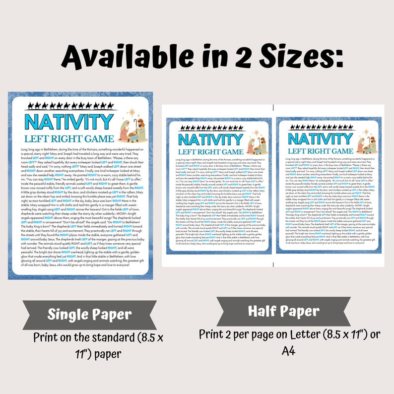 Nativity Left or Right Game, Pass the Prize, Fun Nativity Game ...