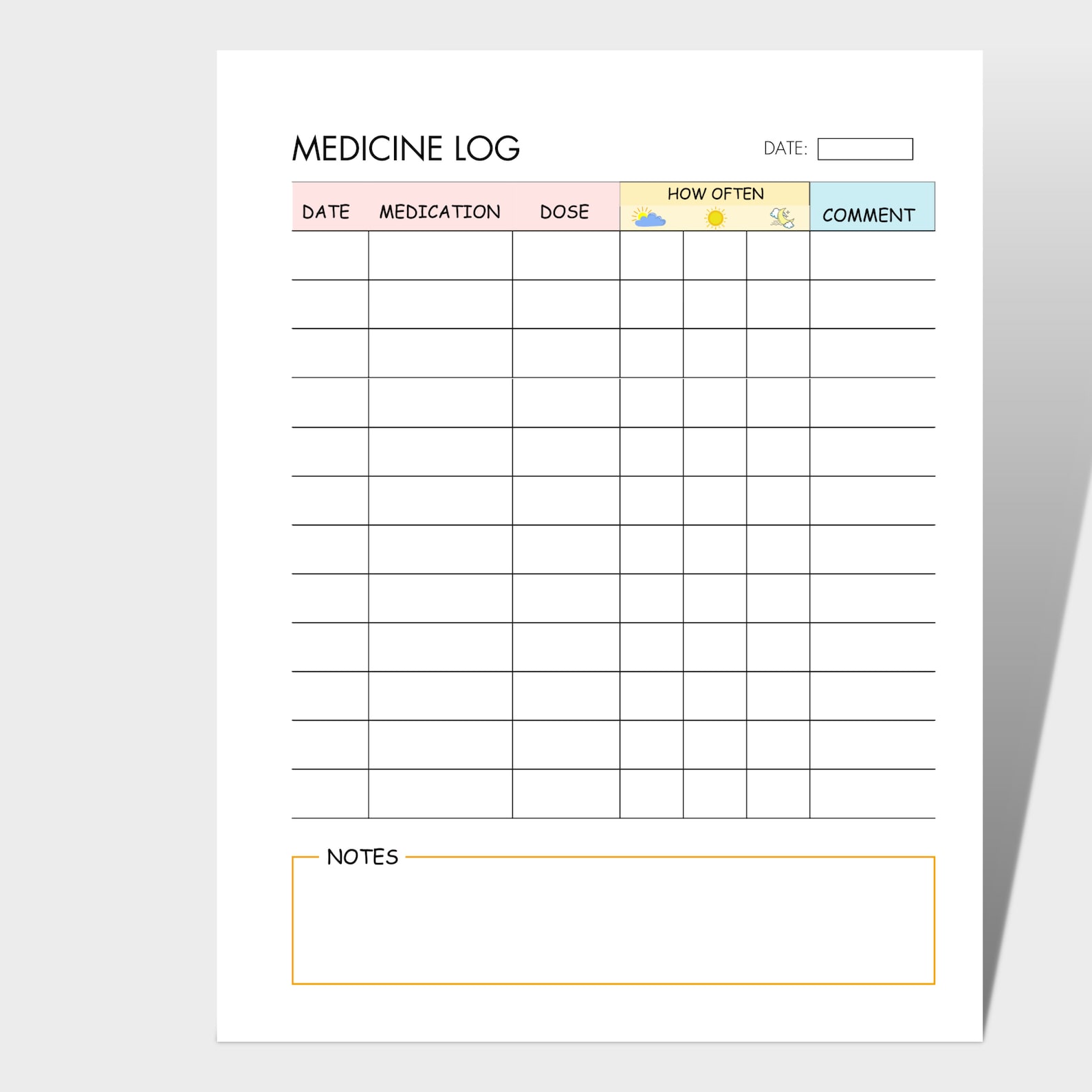 Medication Tracker Log, Printable Medicine Chart, Nurse Report Sheet ...