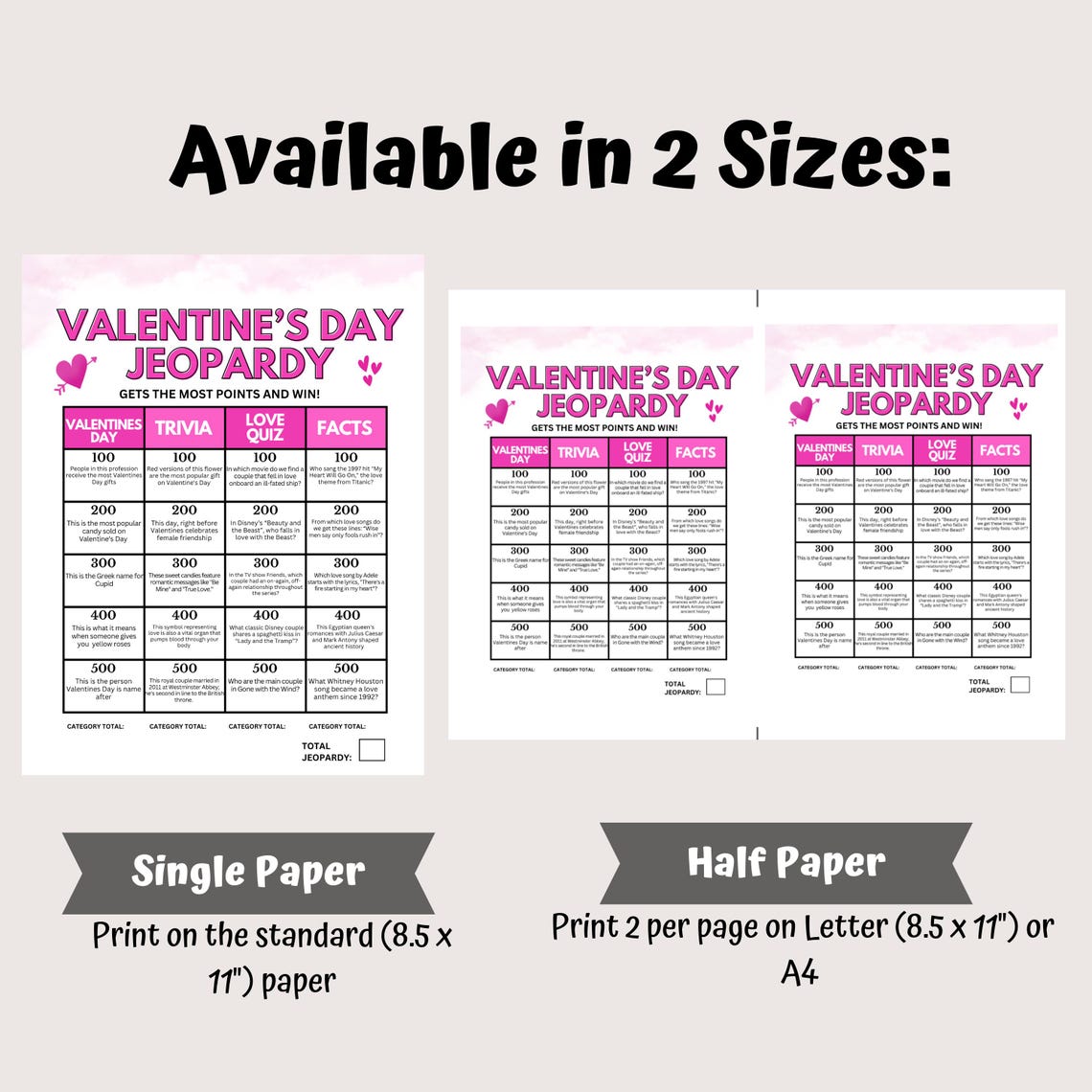 Valentines Day Jeopardy Game, Fun Valentines Day Games, Valentine's ...