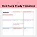 Med Surg Study Template Fillable PDF, Nursing School Study Guide ...