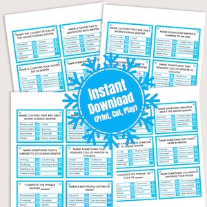 Winter Friendly Feud Game, Fun Winter Games, Printable Winter Party ...
