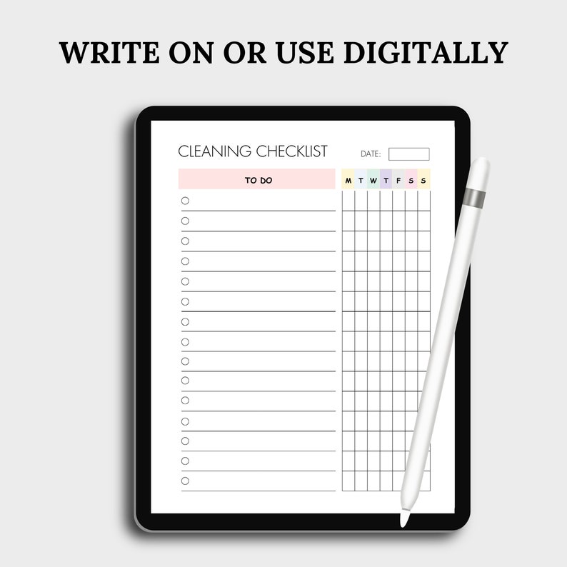 Daily Cleaning Schedule, Printable Weekly Cleaning Tracker, Cleaning ...