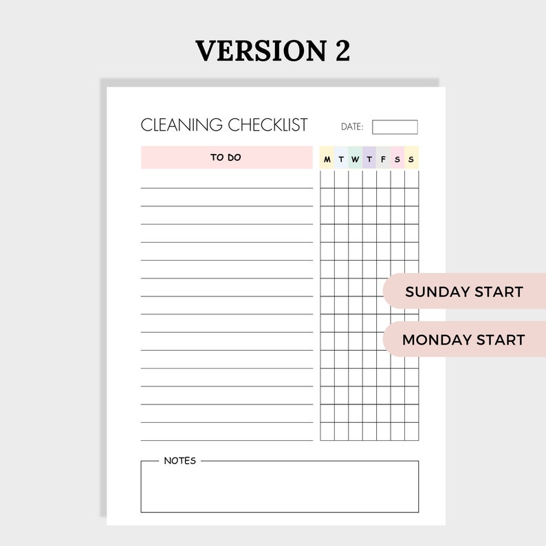 Daily Cleaning Schedule, Printable Weekly Cleaning Tracker, Cleaning ...