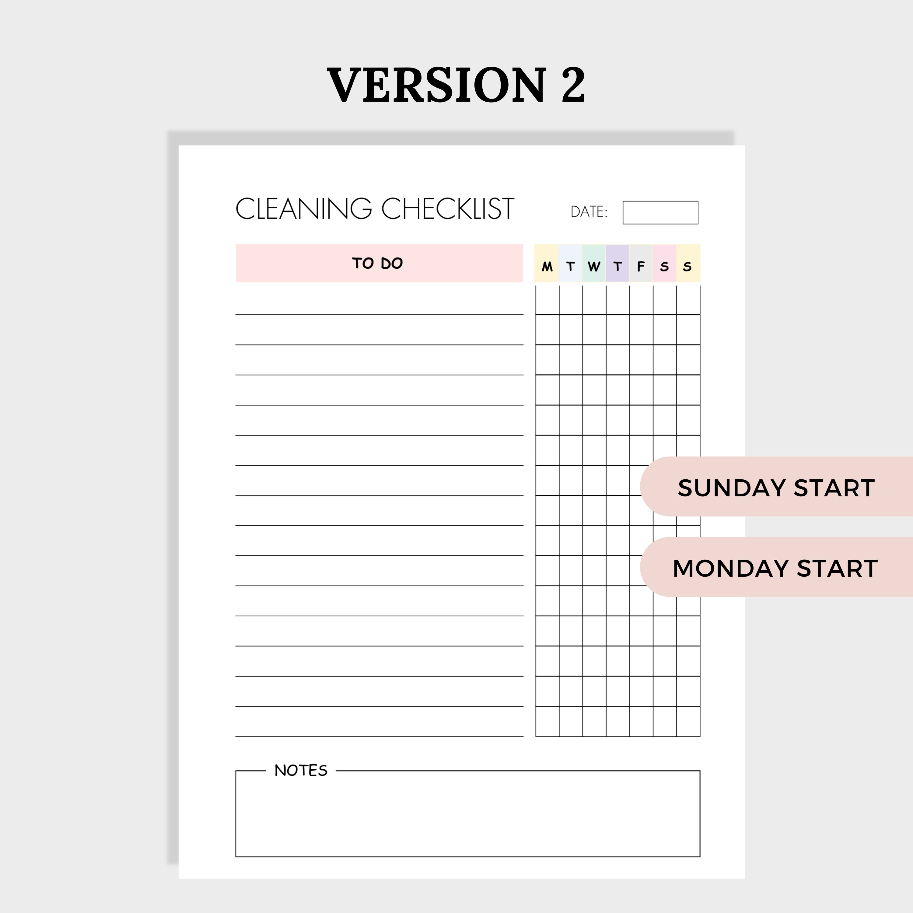 Daily Cleaning Schedule, Printable Weekly Cleaning Tracker, Cleaning ...
