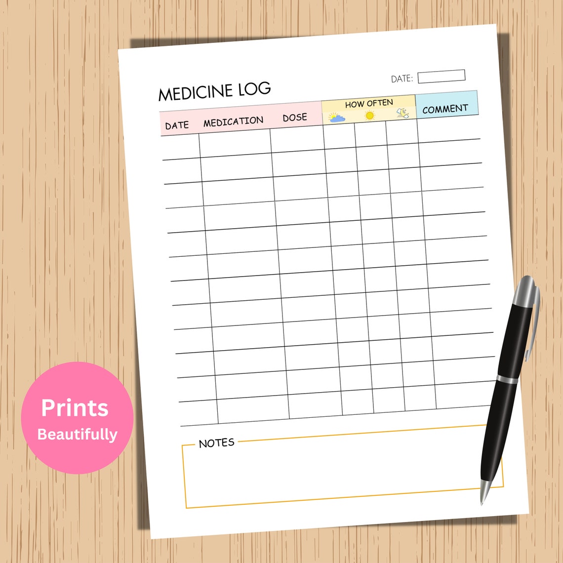 Medication Tracker Log, Printable Medicine Chart, Nurse Report Sheet ...