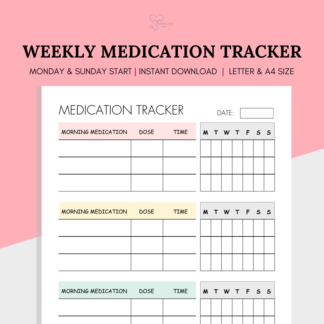 Medication Tracker, Medicine Log for Nurses and Caregivers, Printable ...