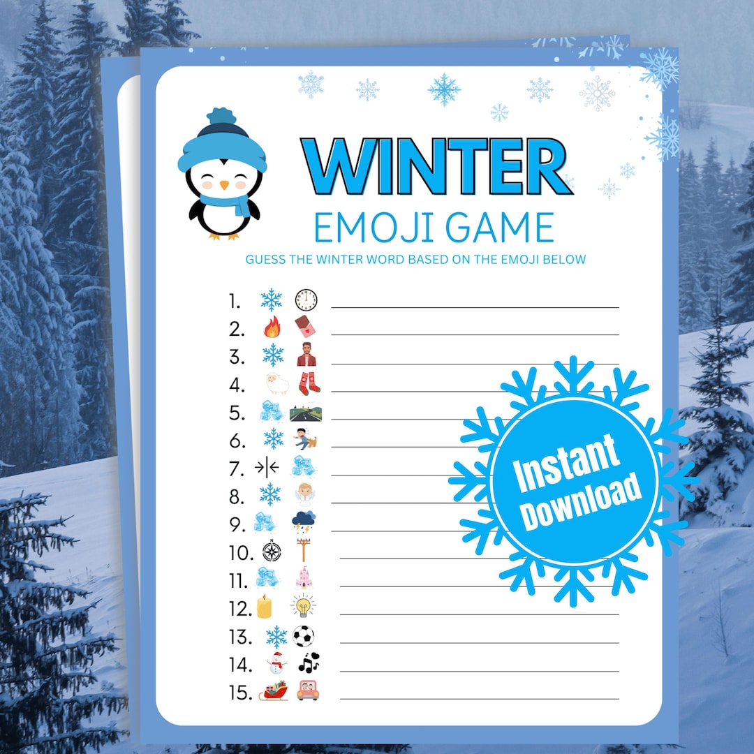Winter Emoji Game, Fun Winter Game, Printable Winter Party Games for ...
