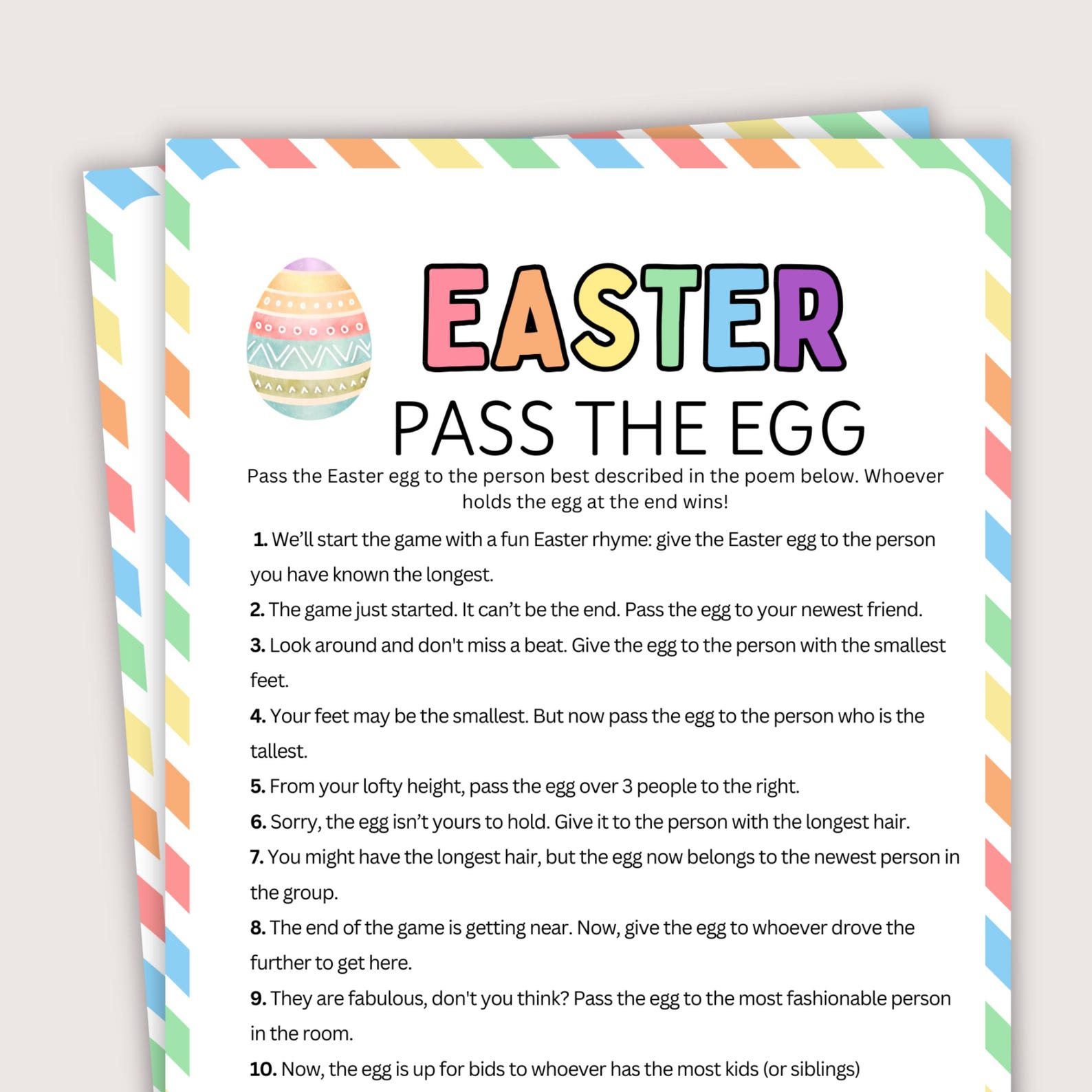 Pass the Easter Egg Game, Left or Right, Fun Easter Games, Pass the ...