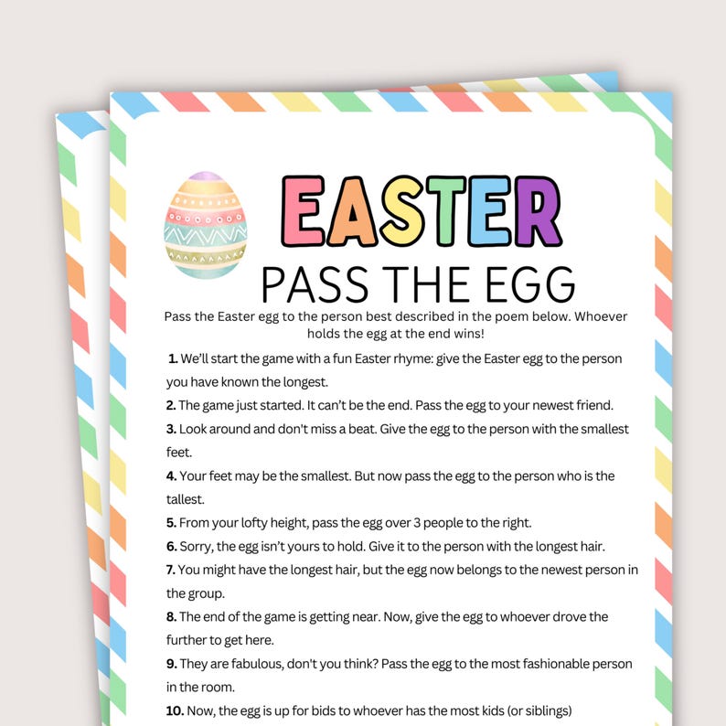 Pass the Easter Egg Game, Left or Right, Fun Easter Games, Pass the ...