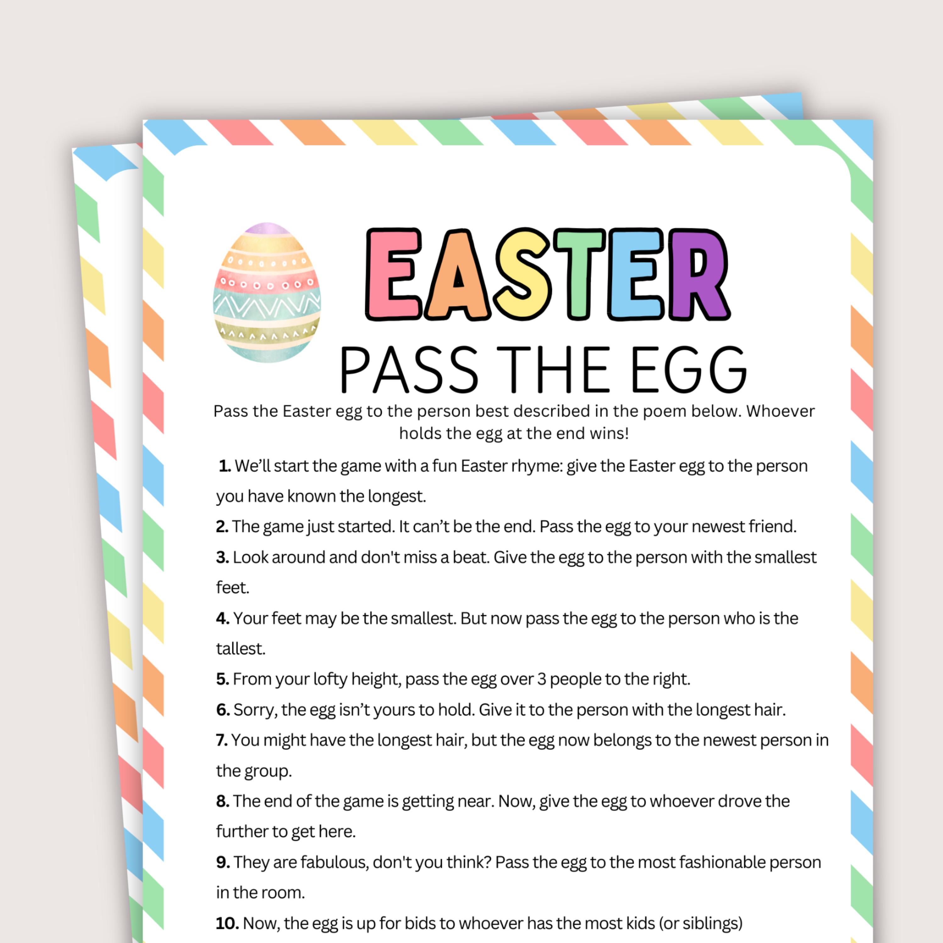 Pass the Easter Egg Game, Left or Right, Fun Easter Games, Pass the ...