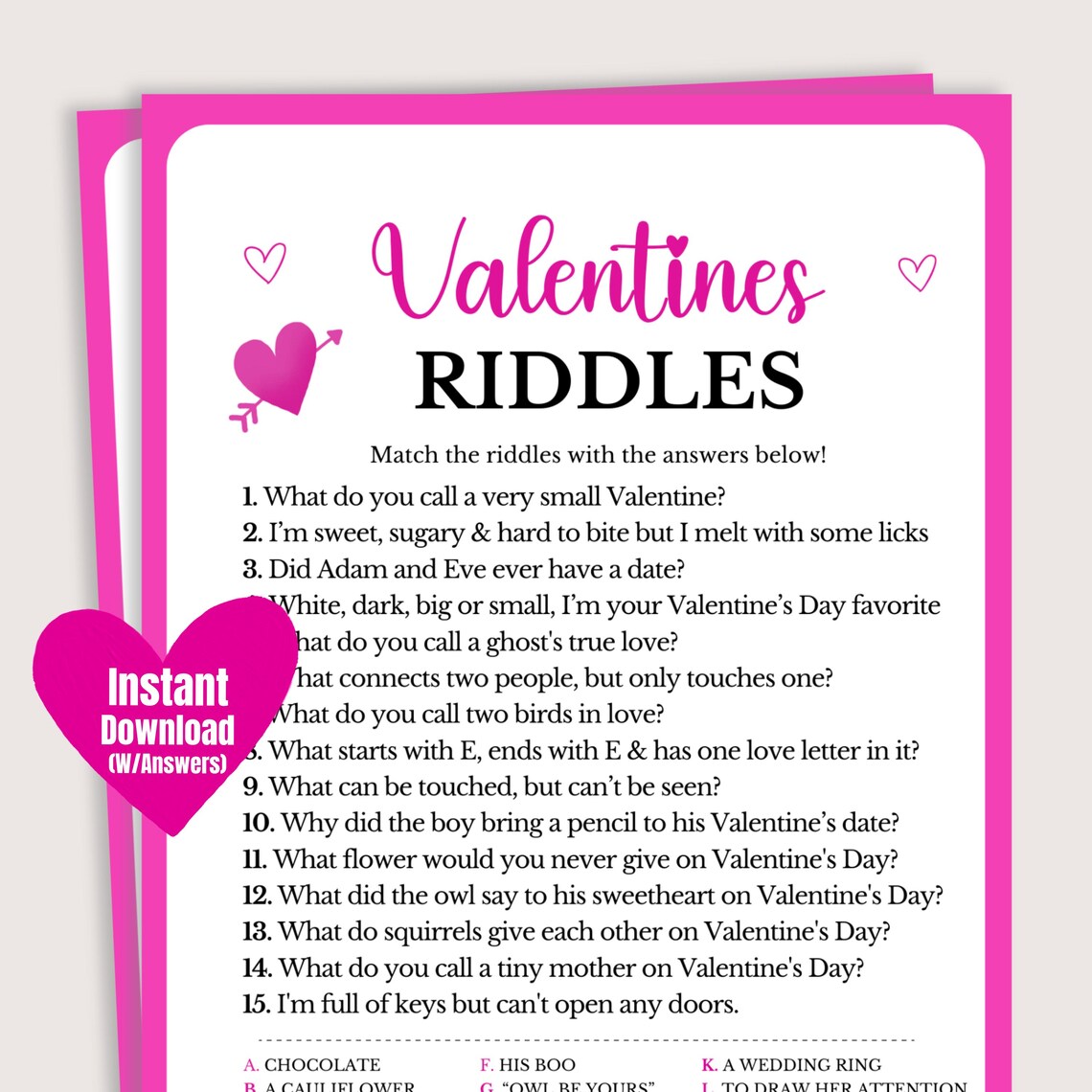 Valentines Day Riddles With Answers, Fun Valentines Day Games ...