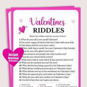 Valentines Day Riddles With Answers, Fun Valentines Day Games ...
