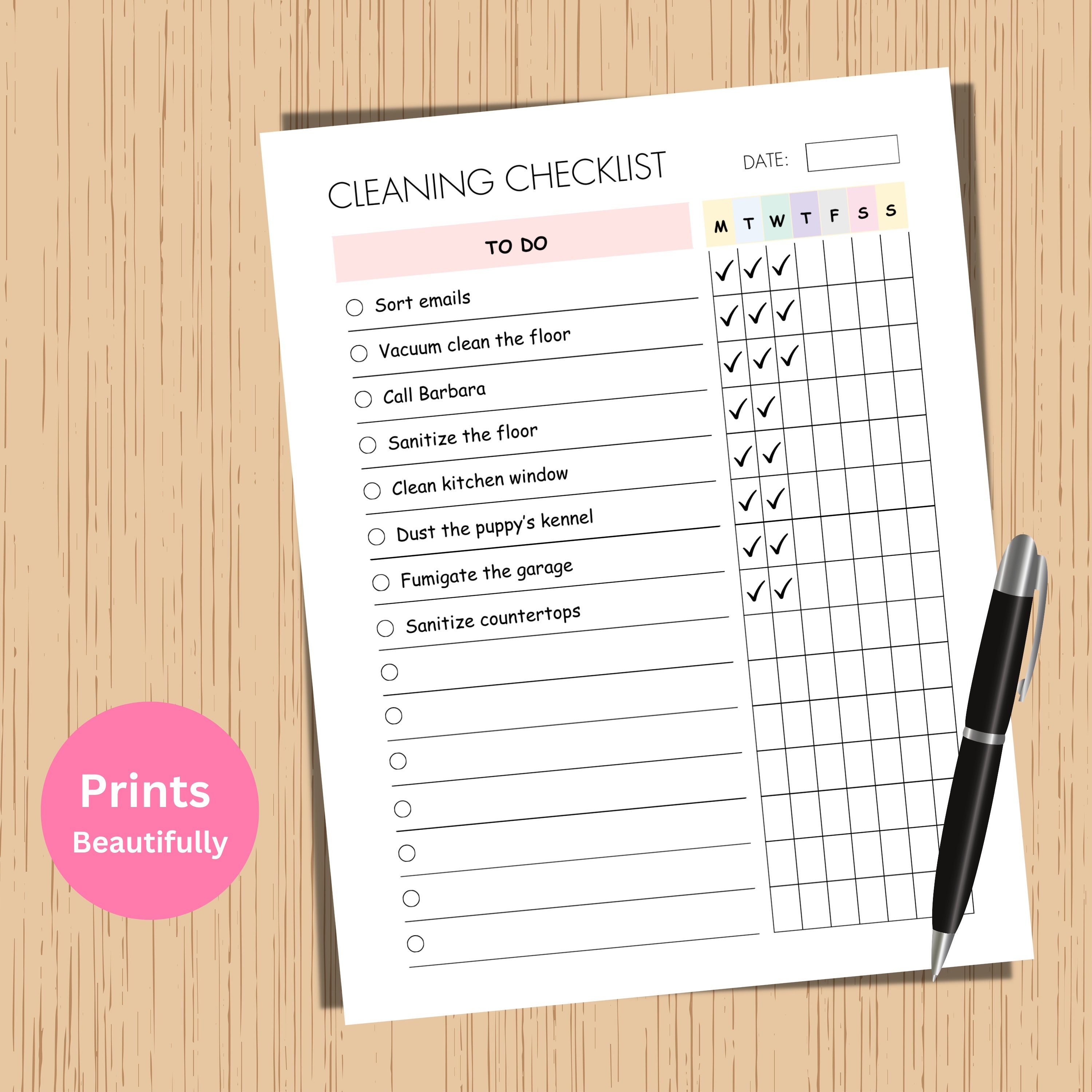 Daily Cleaning Schedule, Printable Weekly Cleaning Tracker, Cleaning ...