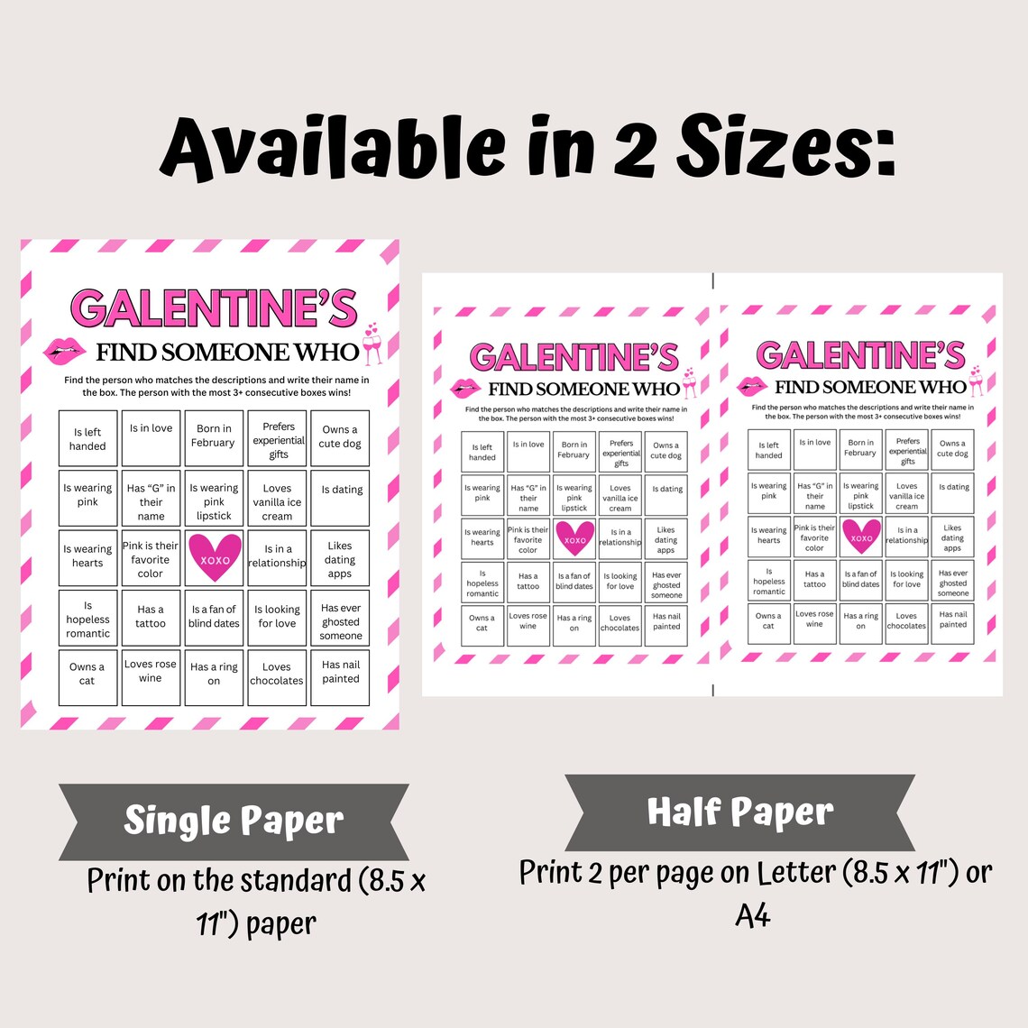 BINGO para encontrar a alguien en Galentines, divertidos juegos de ...