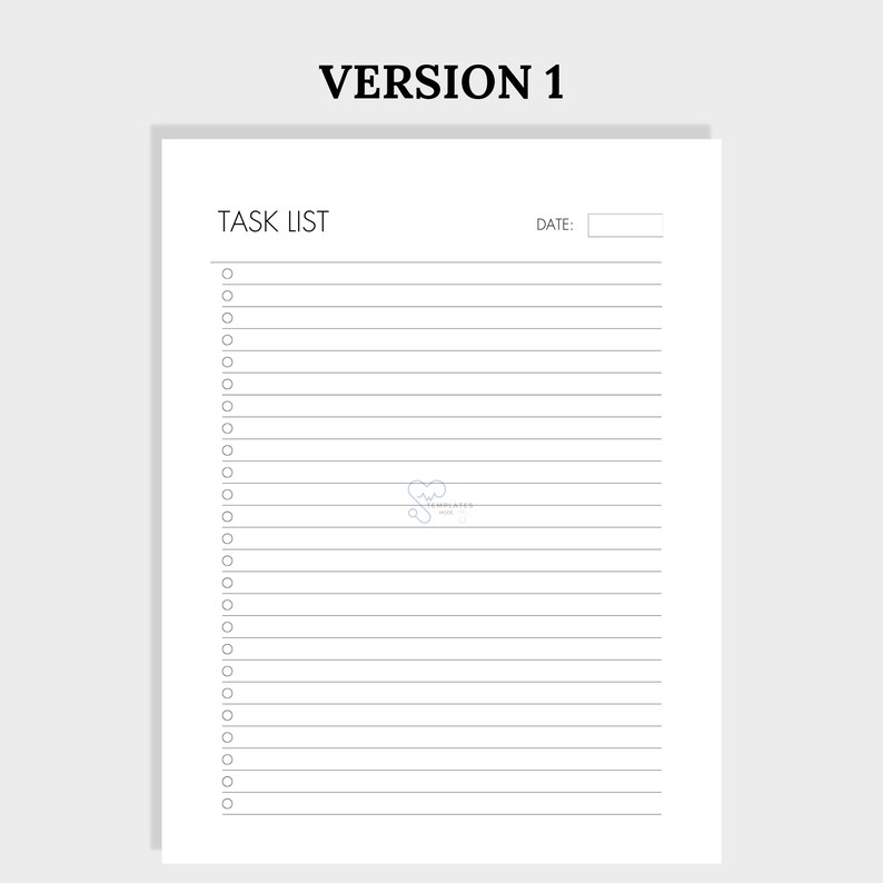 Task List, Printable to Do List, Blank Task List Template, Simple Task ...