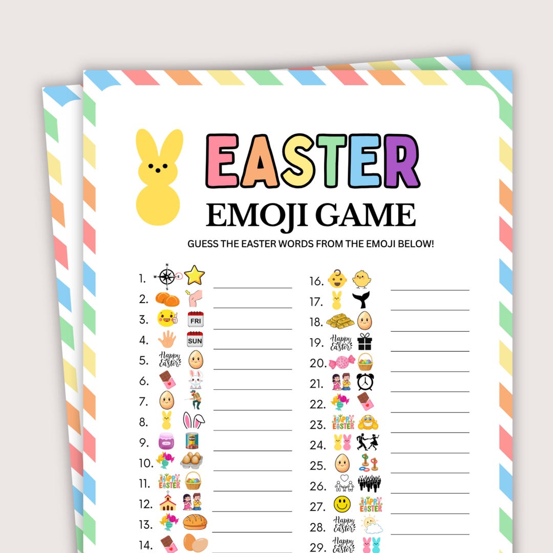 Easter Emoji Game, Fun Easter Game, Printable Easter Activity for Kids ...