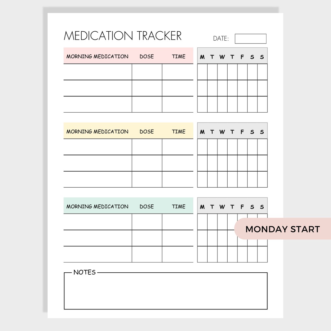 Medication Tracker, Medicine Log for Nurses and Caregivers, Printable ...
