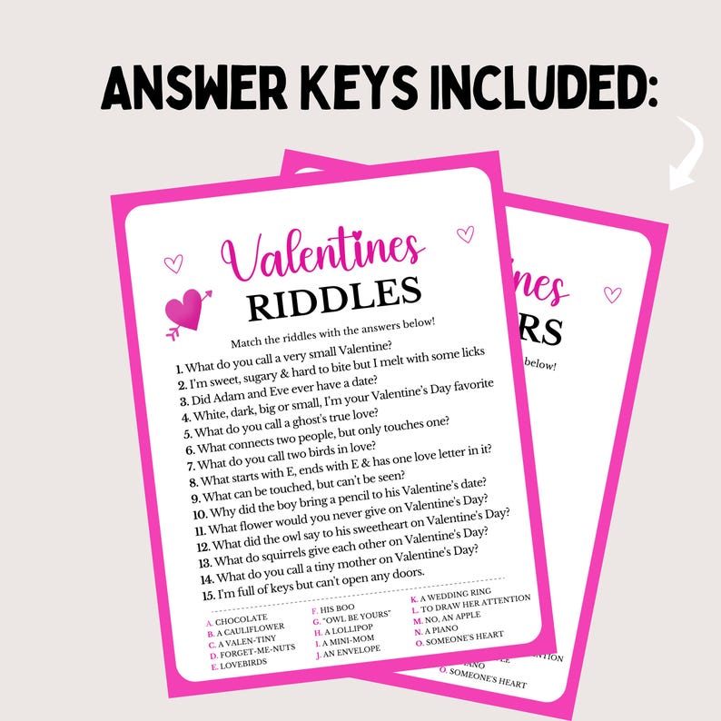 Valentines Day Riddles With Answers, Fun Valentines Day Games ...