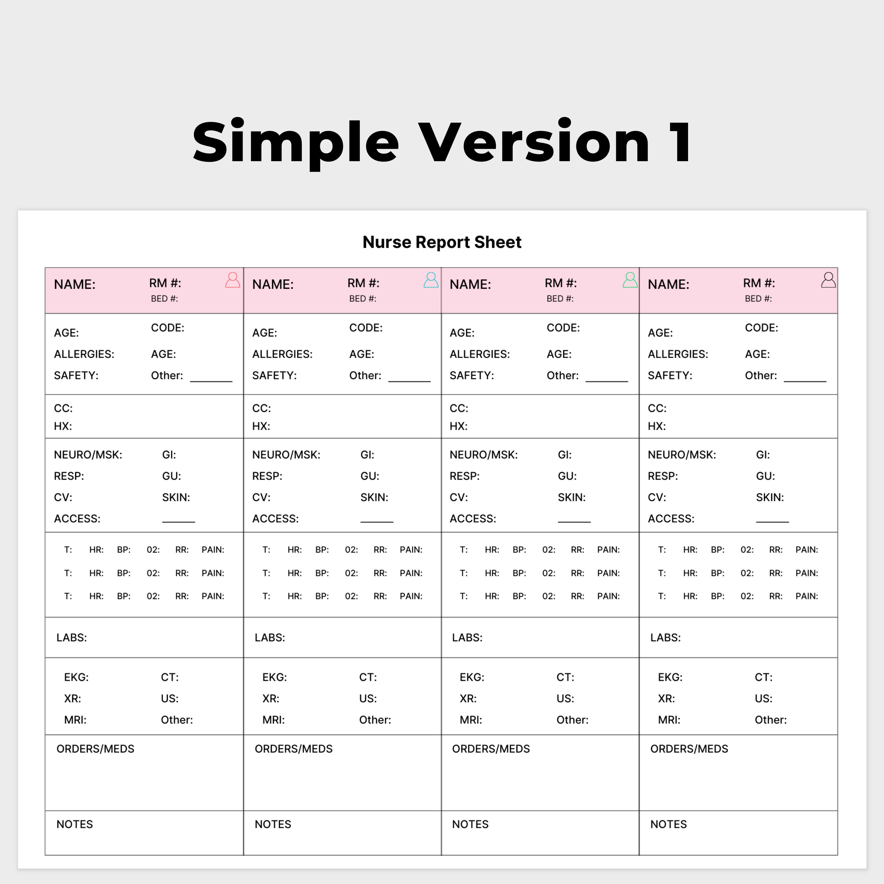 Nurse Report Sheet ER Nurse Report Sheet ER Nurse Brain - Etsy