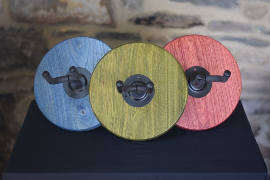 Wall-mount Instrument Holder, Stained Elm // Solid Wood Instrument ...