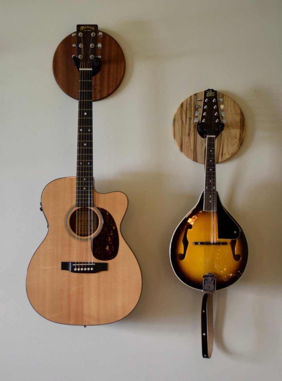 Wall-mount Instrument Holder, Wormy Maple // Solid Wood Instrument ...