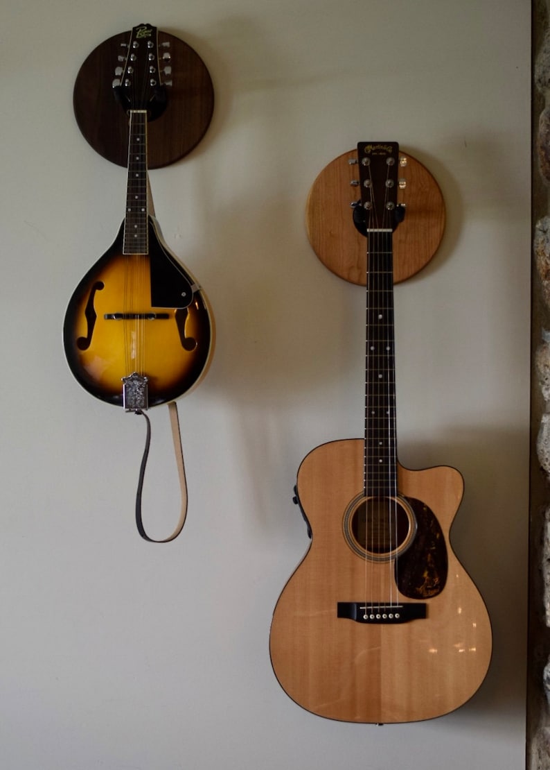 Wall-mount Instrument Holder, Stained Oak // Solid Wood Instrument ...