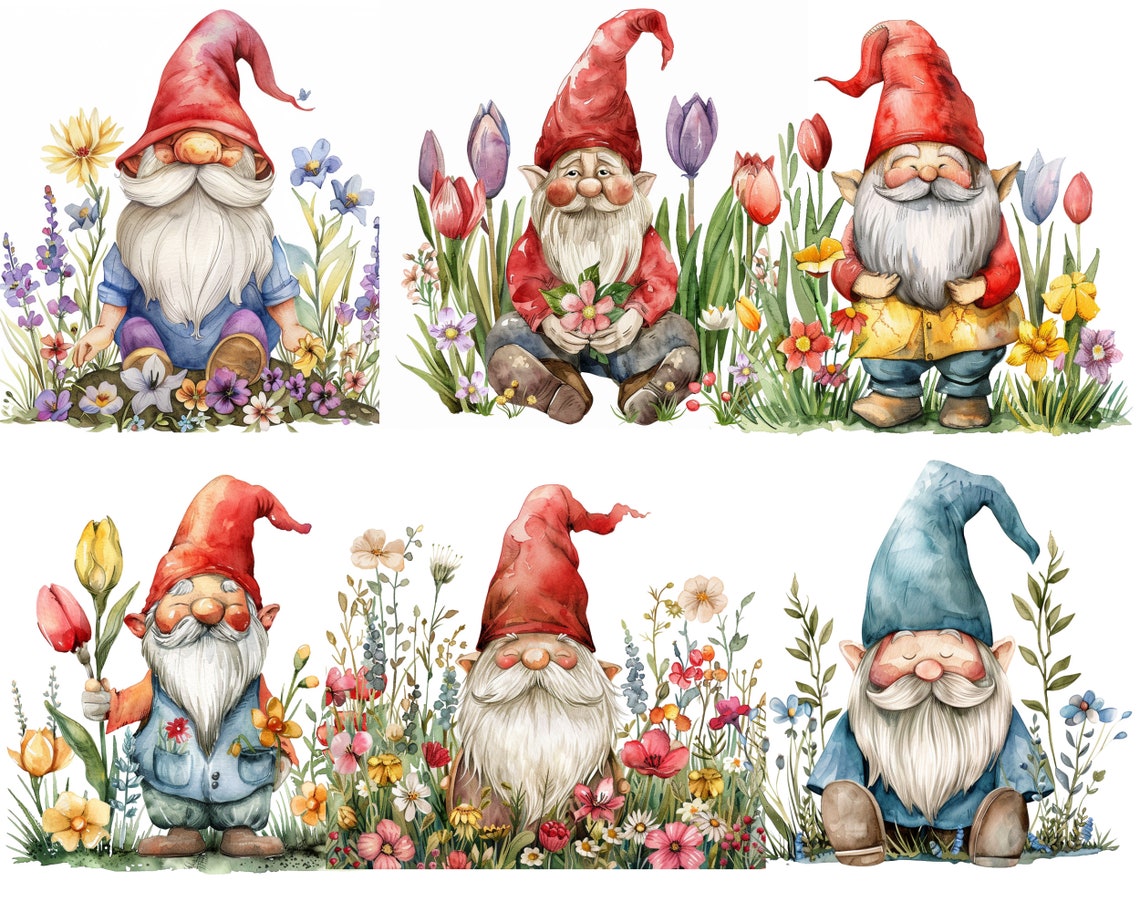 Gnomes Png | Spring Gnome Clipart | Fantasy Clipart | Instant Download ...