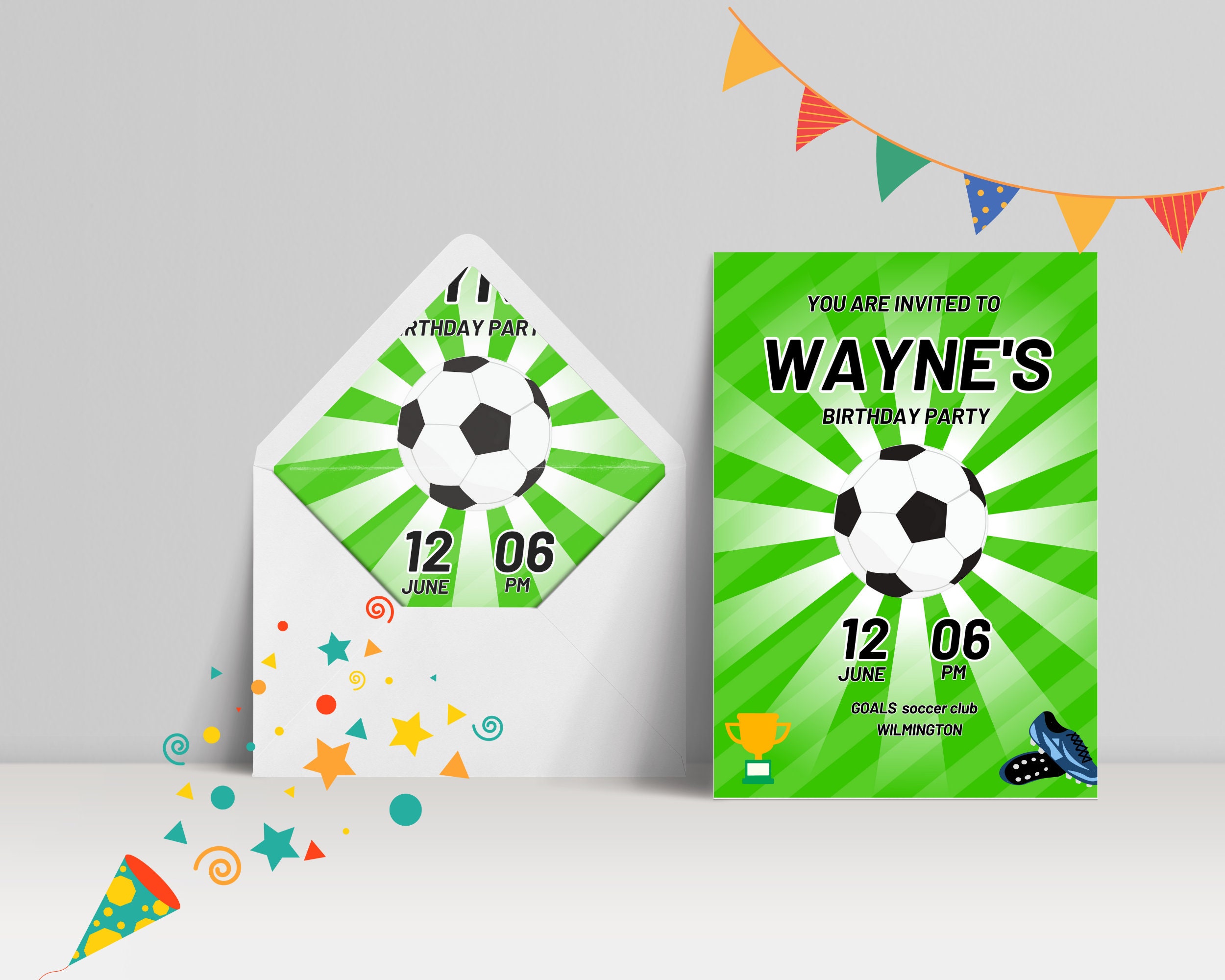 Editable Soccer Birthday Invitation Template | Instant Download | Kids ...