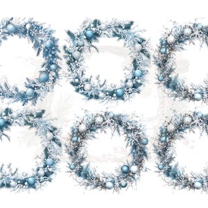 Christmas Wreath Clipart Bundle - Watercolor Floral Design - PNG Files ...