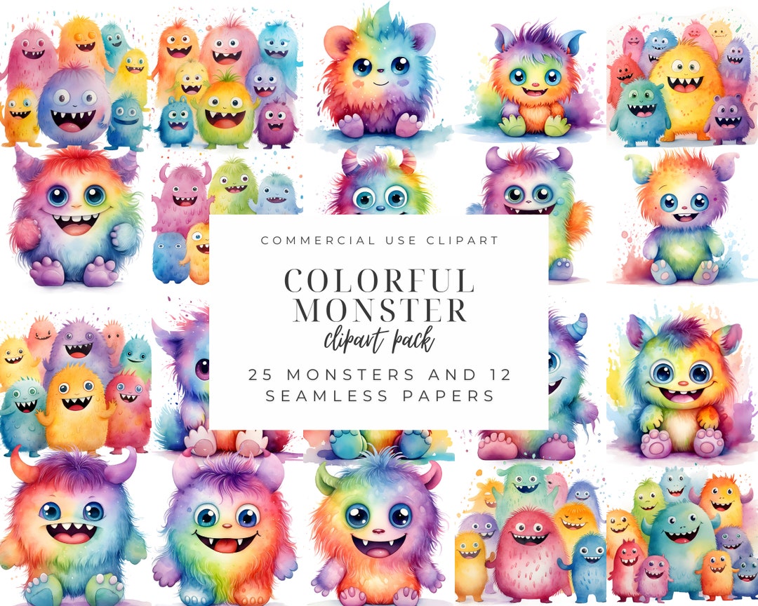 Monster Clipart | Cute Monster | Pocket Monsters | Monster Bundle ...
