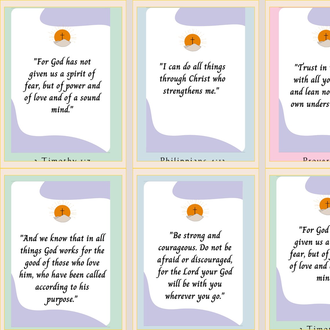 Bible Inspiration Quote Printable Cards | Christian Motivation Quotes ...