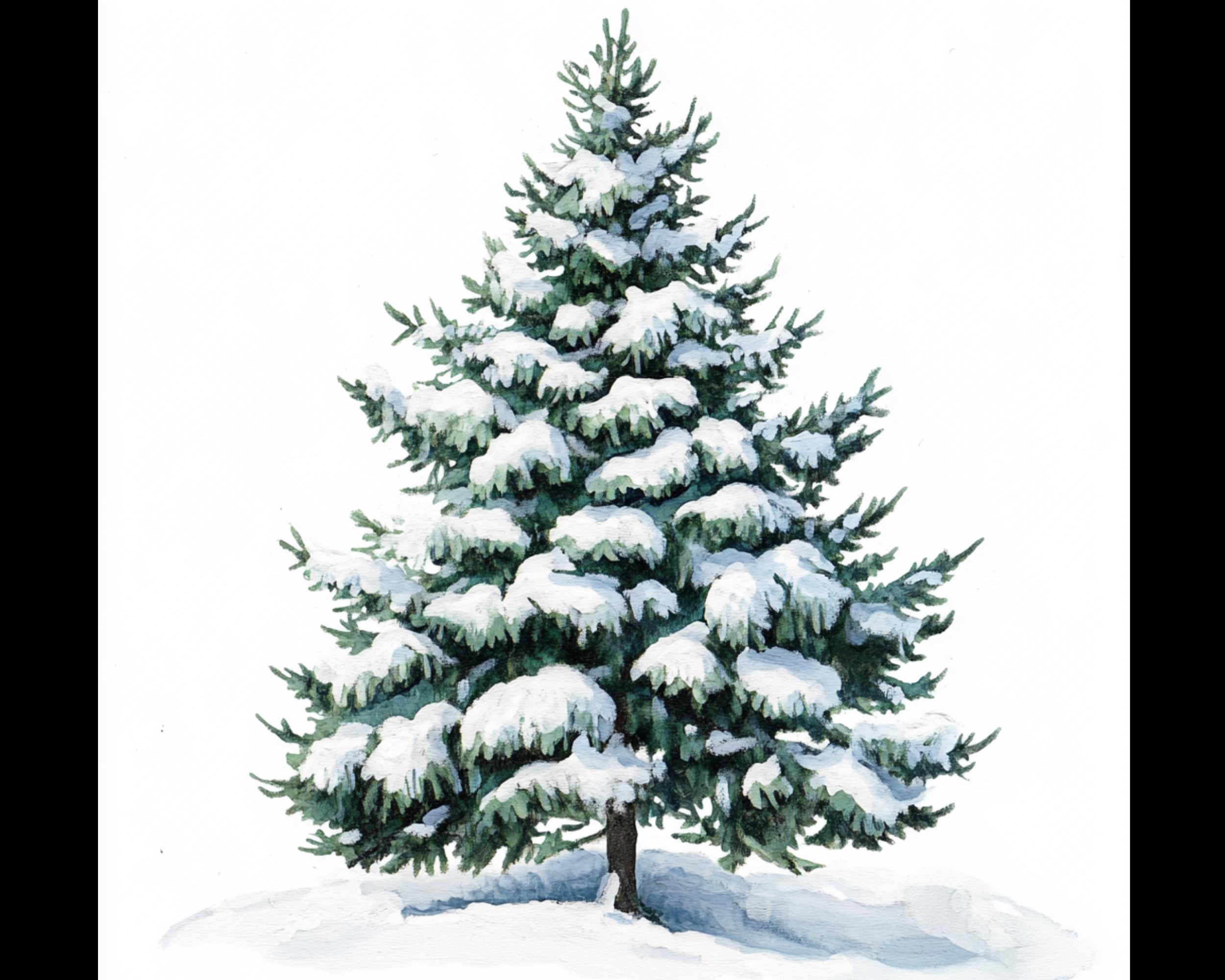 Snowy Christmas Tree Clipart Bundle | 15 Winter Trees PNG Clipart ...