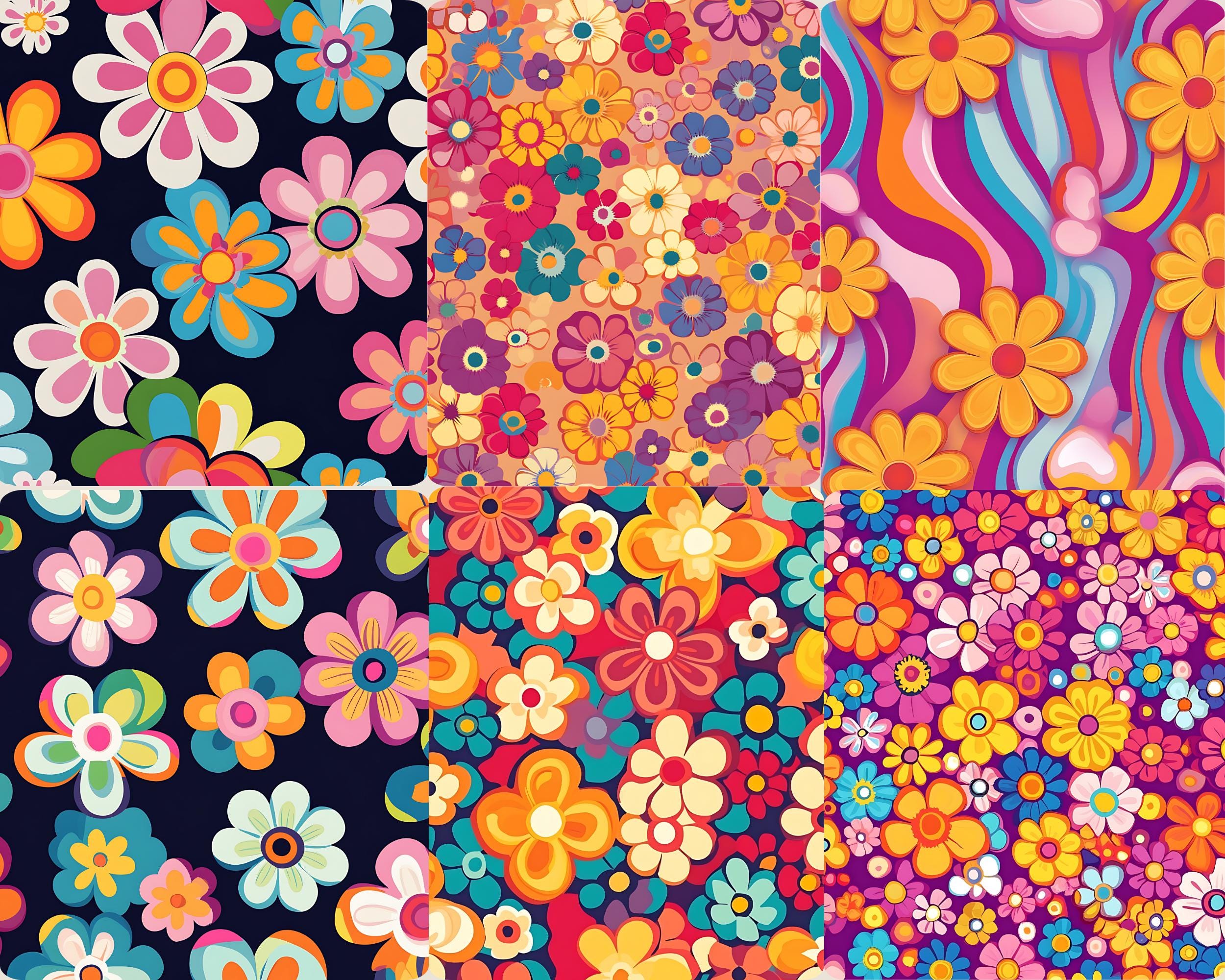 Retro Digital Paper | Floral Background | Retro Seamless Files | Floral ...
