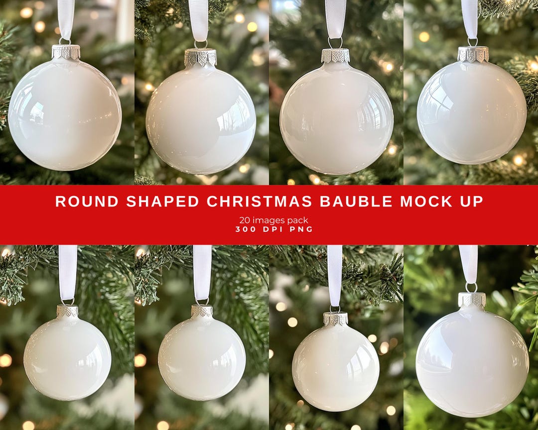 Round Christmas Bauble Mock up Bundle - Digital Ornament Mock-up's for ...