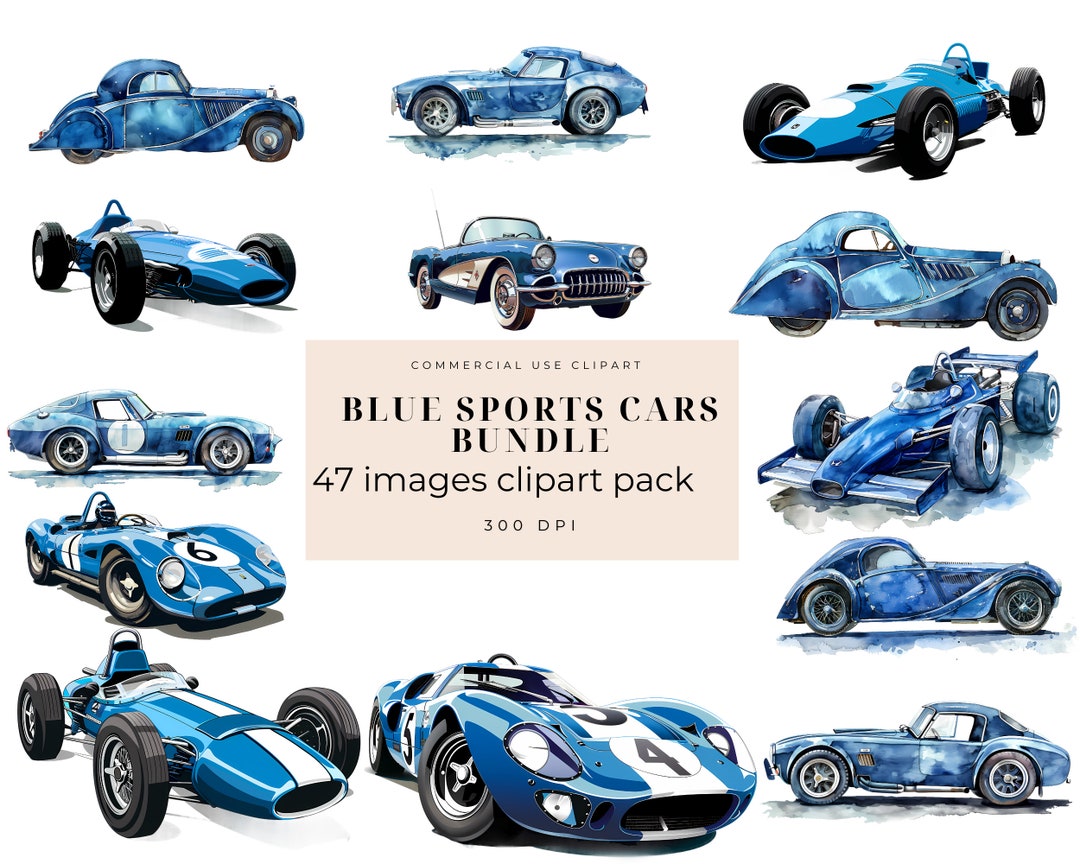 Vintage Racing Cars Bundle PNG | Race Car Clipart | Commercial Use ...