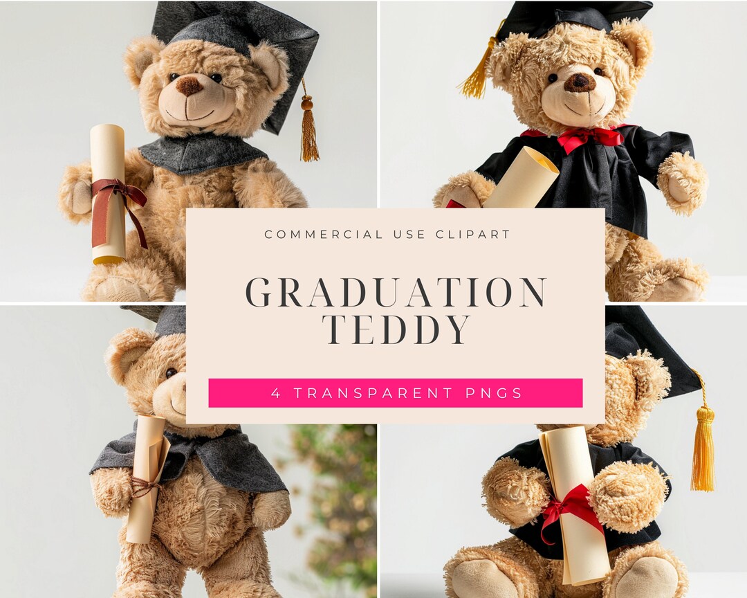 Graduation Teddy Bear Clipart | Commercial Use | Nursery Decor ...