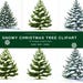 Snowy Christmas Tree Clipart Bundle | 15 Winter Trees PNG Clipart ...