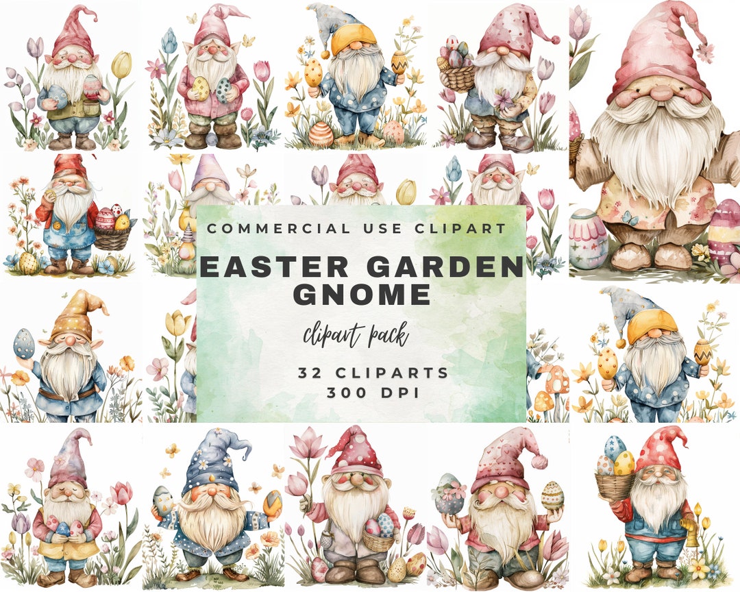 Commercial Use | Spring Gnome Png Graphics | Easter Gnome Png | Gnome ...