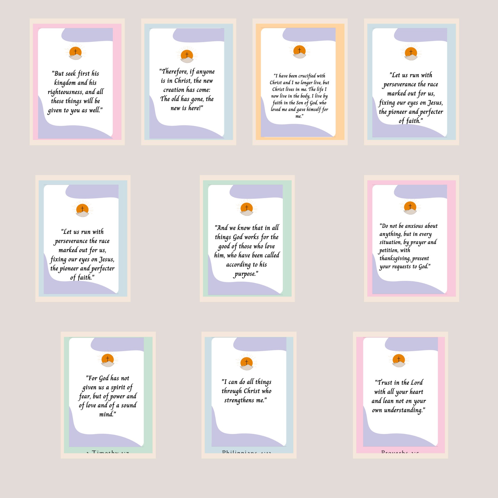 Bible Inspiration Quote Printable Cards Christian Motivation Quotes ...