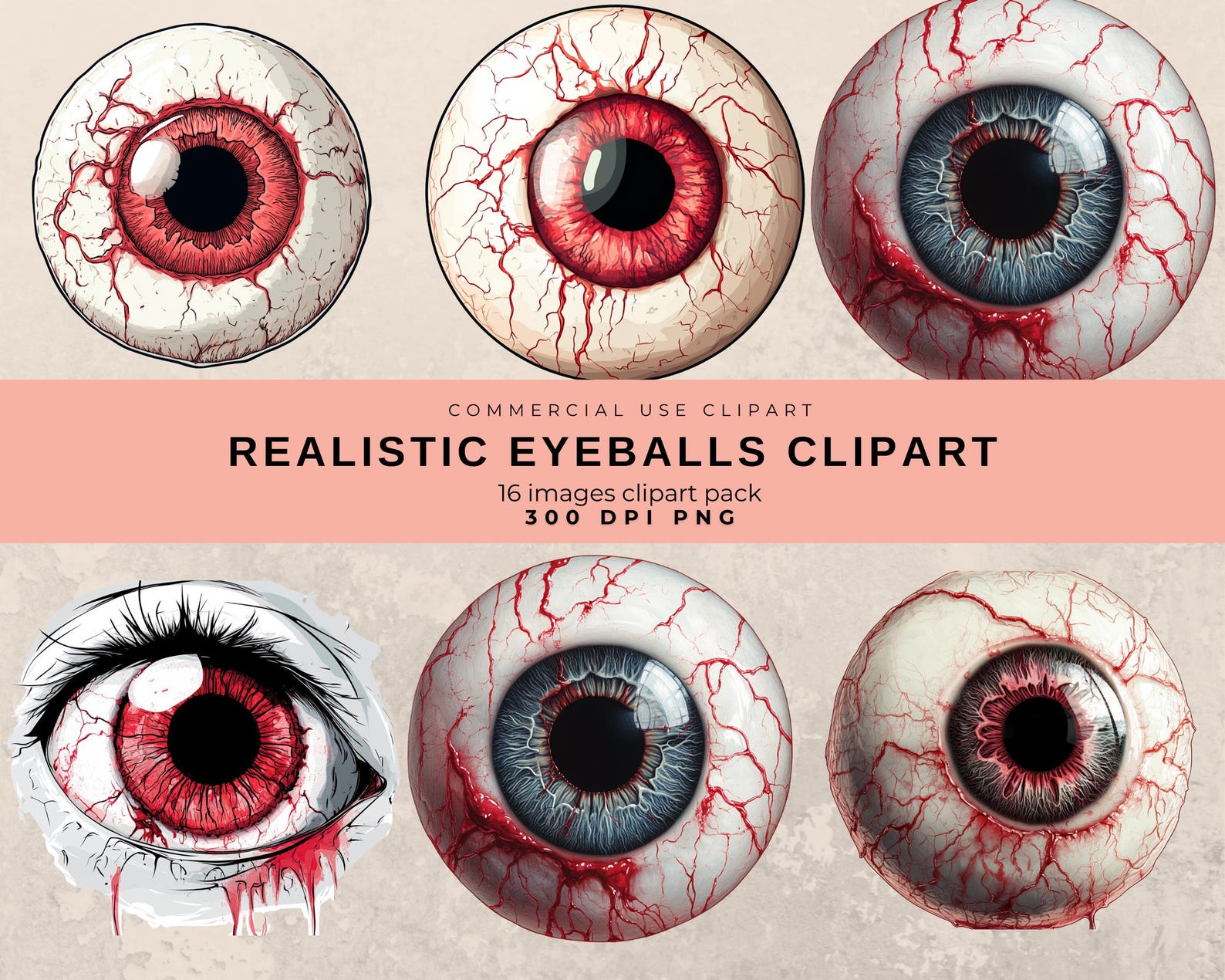 Eyeball Clipart - Halloween Printable - Digital Art - Instant Download ...