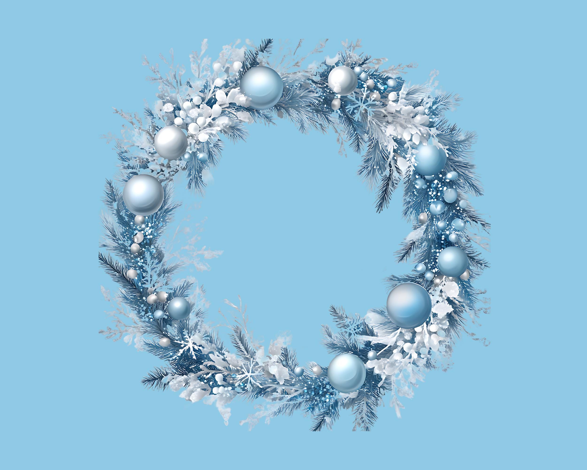 Christmas Wreath Clipart Bundle - Watercolor Floral Design - PNG Files ...