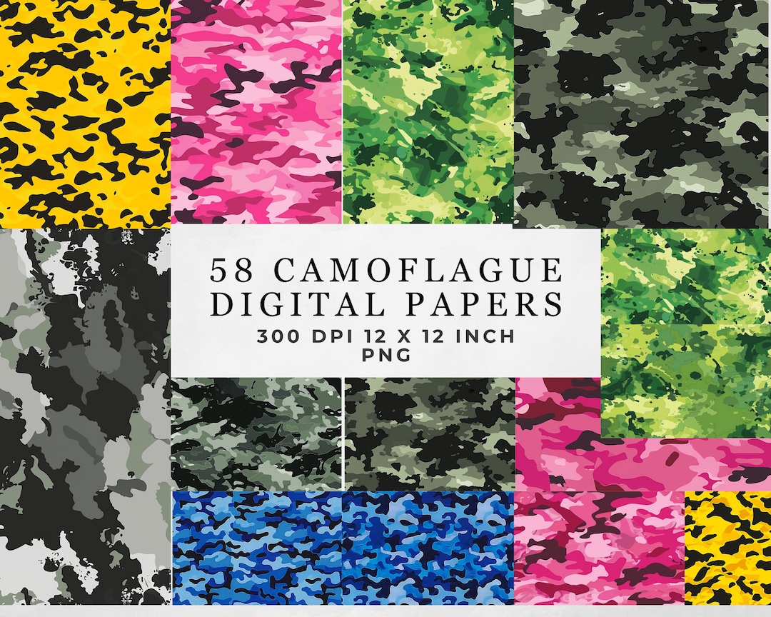 Digital Paper | Trendy Designs | Camoflage Pattern | Scrapbook Paper ...