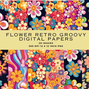 Retro Digital Paper | Floral Background | Retro Seamless Files | Floral ...