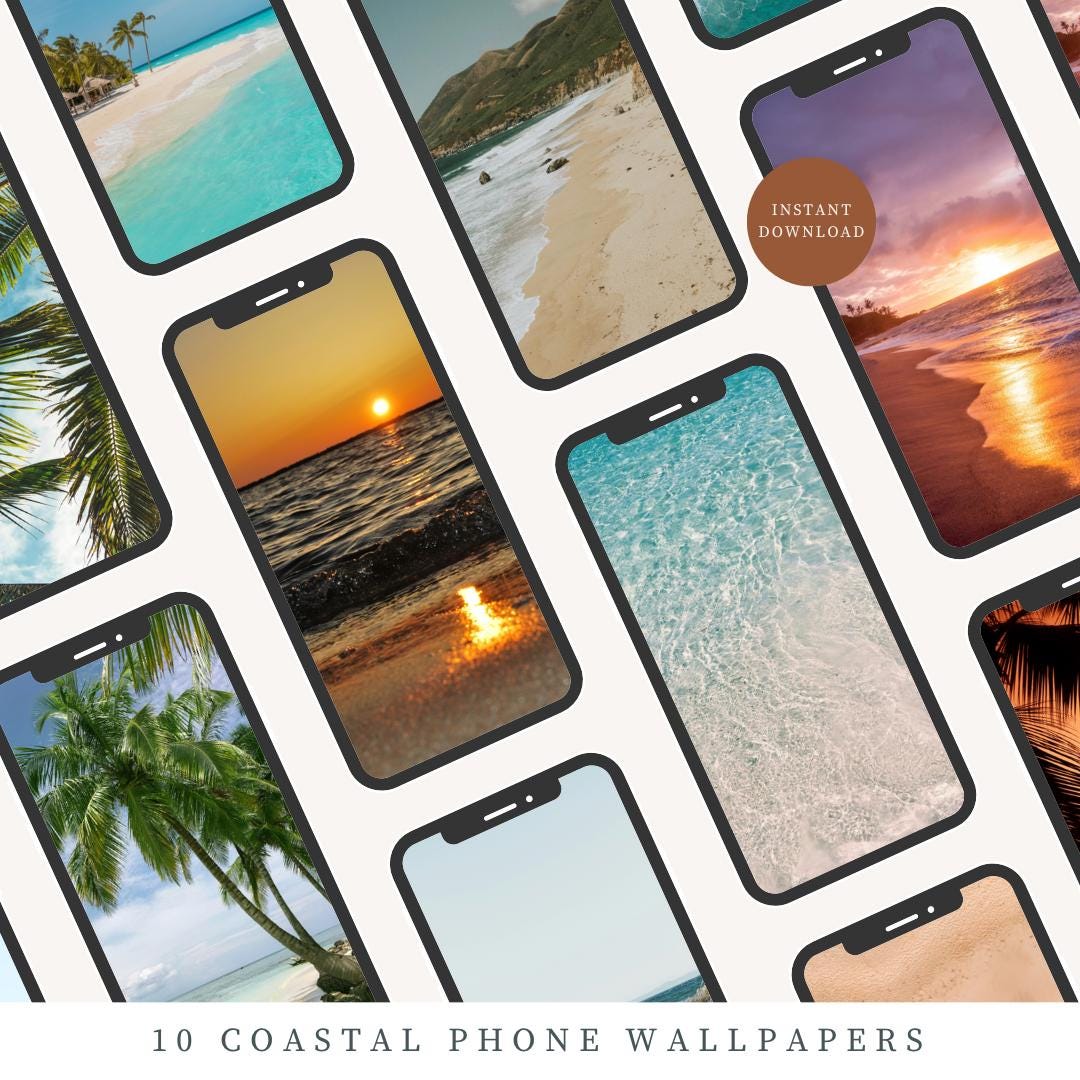 Coastal iPhone Wallpaper Pack | Tropical Beach Lock Screen Bundle ...