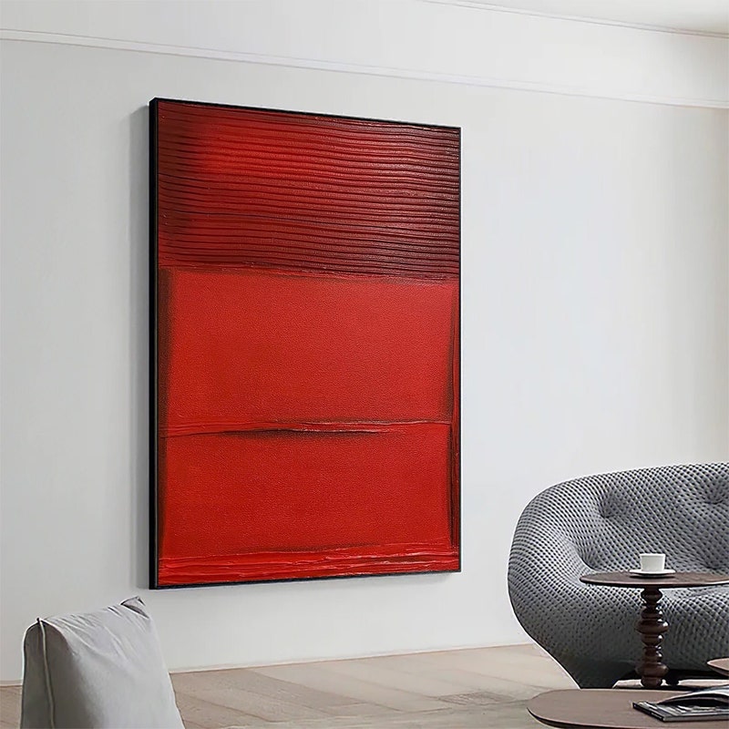 Red Abstract Art - Etsy