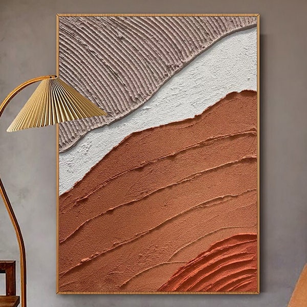 3D Texture Art Earth Tone Painting Cream Painting Neutral Wall Art ...