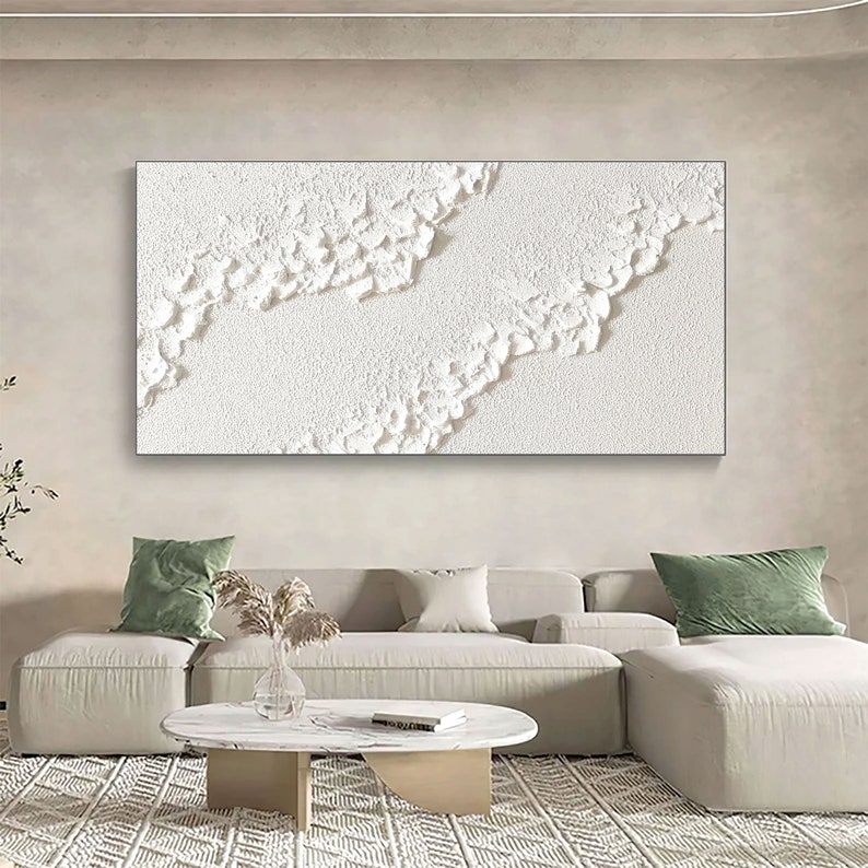 White Textured Wall Art White Abstract Art Painting White Wall Art ...