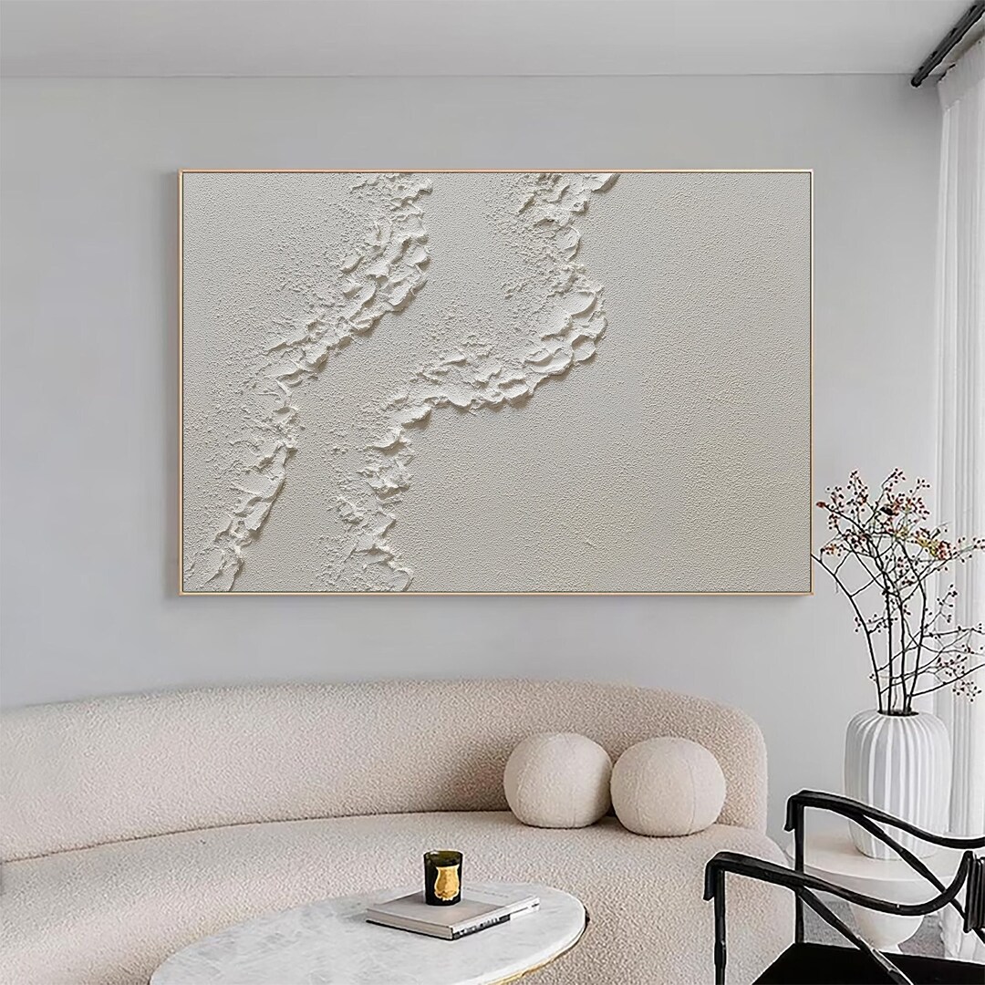 White Wall Art White 3D Textured Art White Textured Wall Art White ...