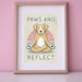 Calming Meditating Dog Digital Poster, Whimsical Yoga Wall Art ...